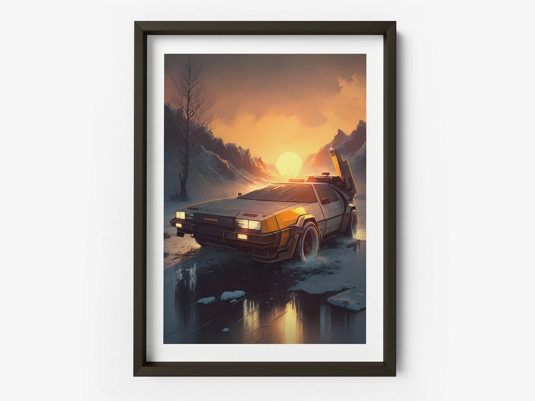 Delorean Art Print - Classic Car Print, Back to the Future Print ...