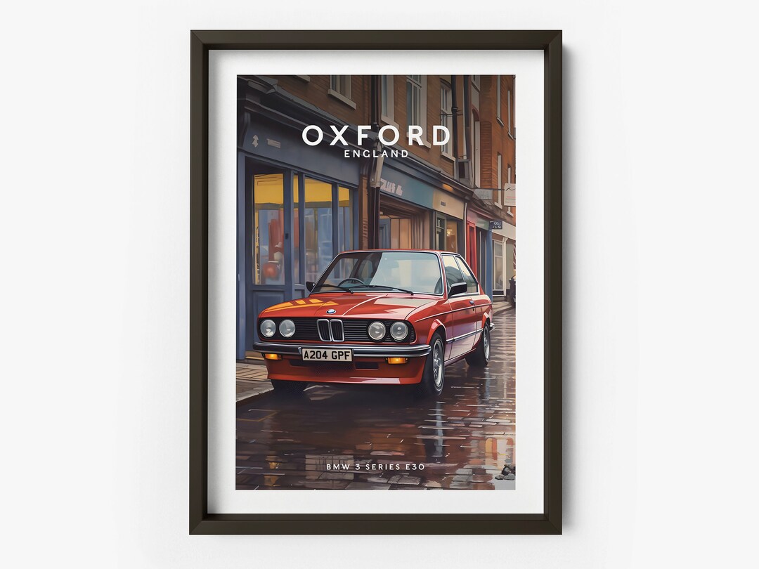 BMW E30 3 Series in Oxford Art Print, E30 BMW Poster, BMW 3 Series ...