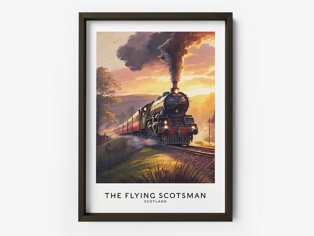 Flying Scotsman Art Print - Vintage Train Art Print, Flying Scotsman ...