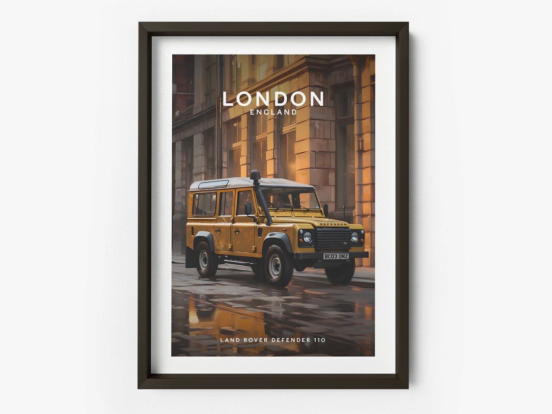 Land Rover Defender 110 in London Art Print - Defender Poster, Land ...