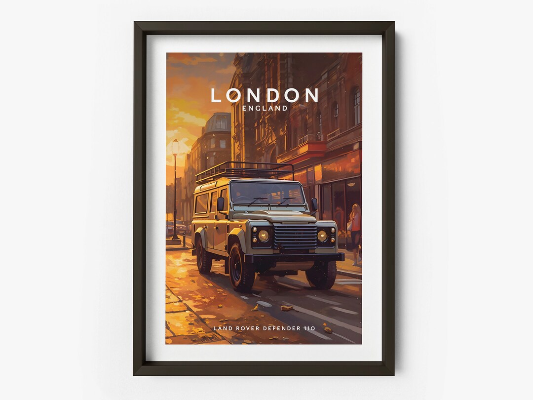 Land Rover Defender 110 in London Art Print - Defender Art Print, Land ...