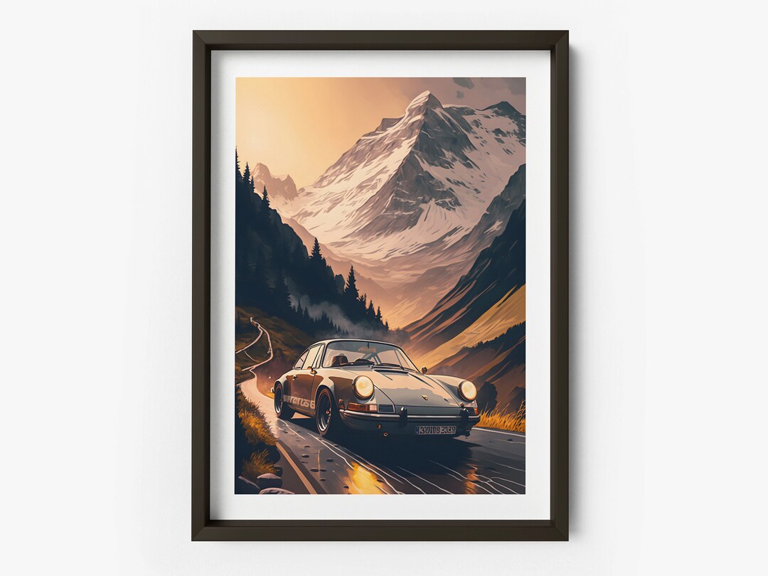 Classic Porsche 911 Print - Porsche 911 Poster, Gifts for Him, Birthday ...