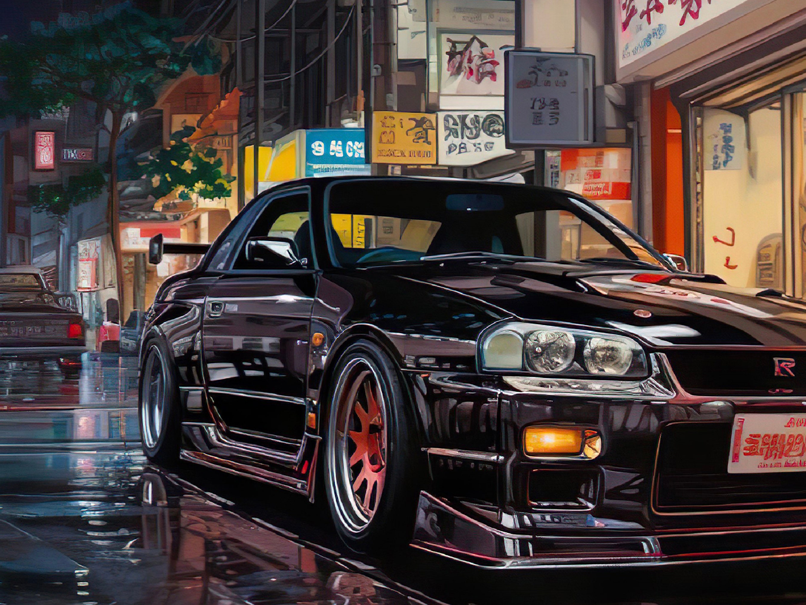 Nissan Skyline R34 in Osaka Art Print - Skyline R34 Poster, Nissan ...