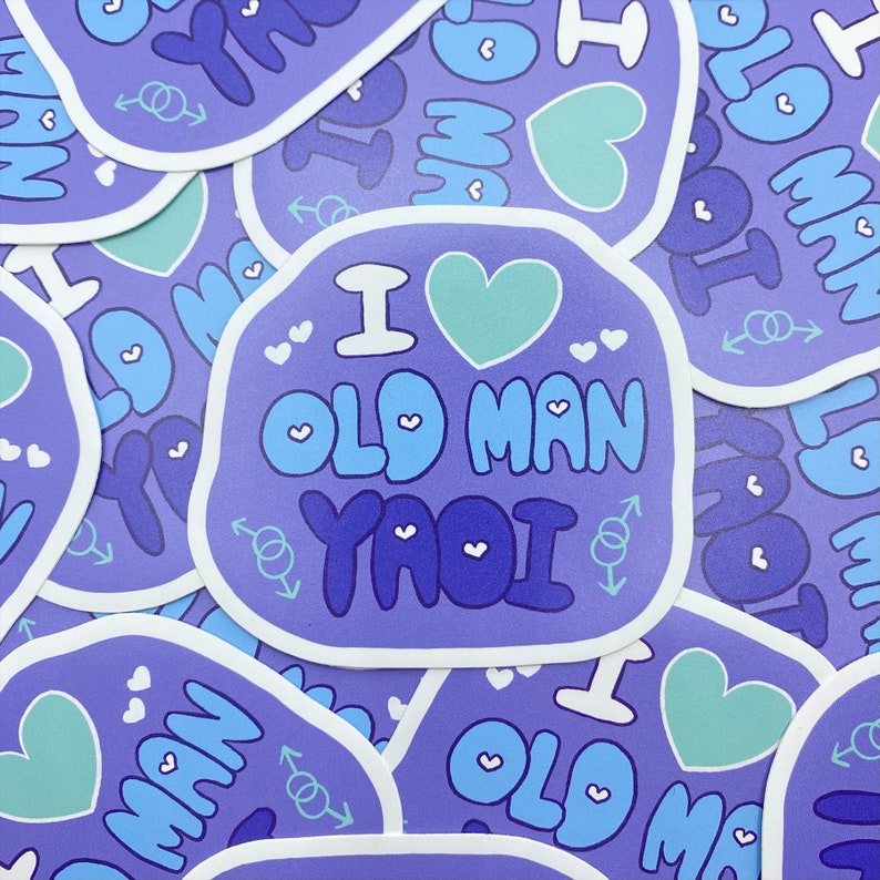 I Love Old Man Yaoi Old Woman Yuri Stickers - Etsy