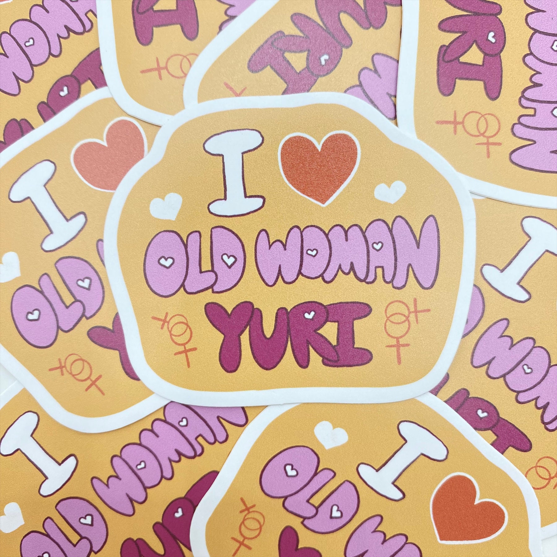 I Love Old Man Yaoi Old Woman Yuri Stickers - Etsy