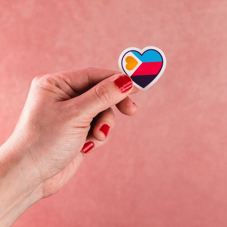 Polyamory heart Pride Flag Sticker New Poly - Etsy
