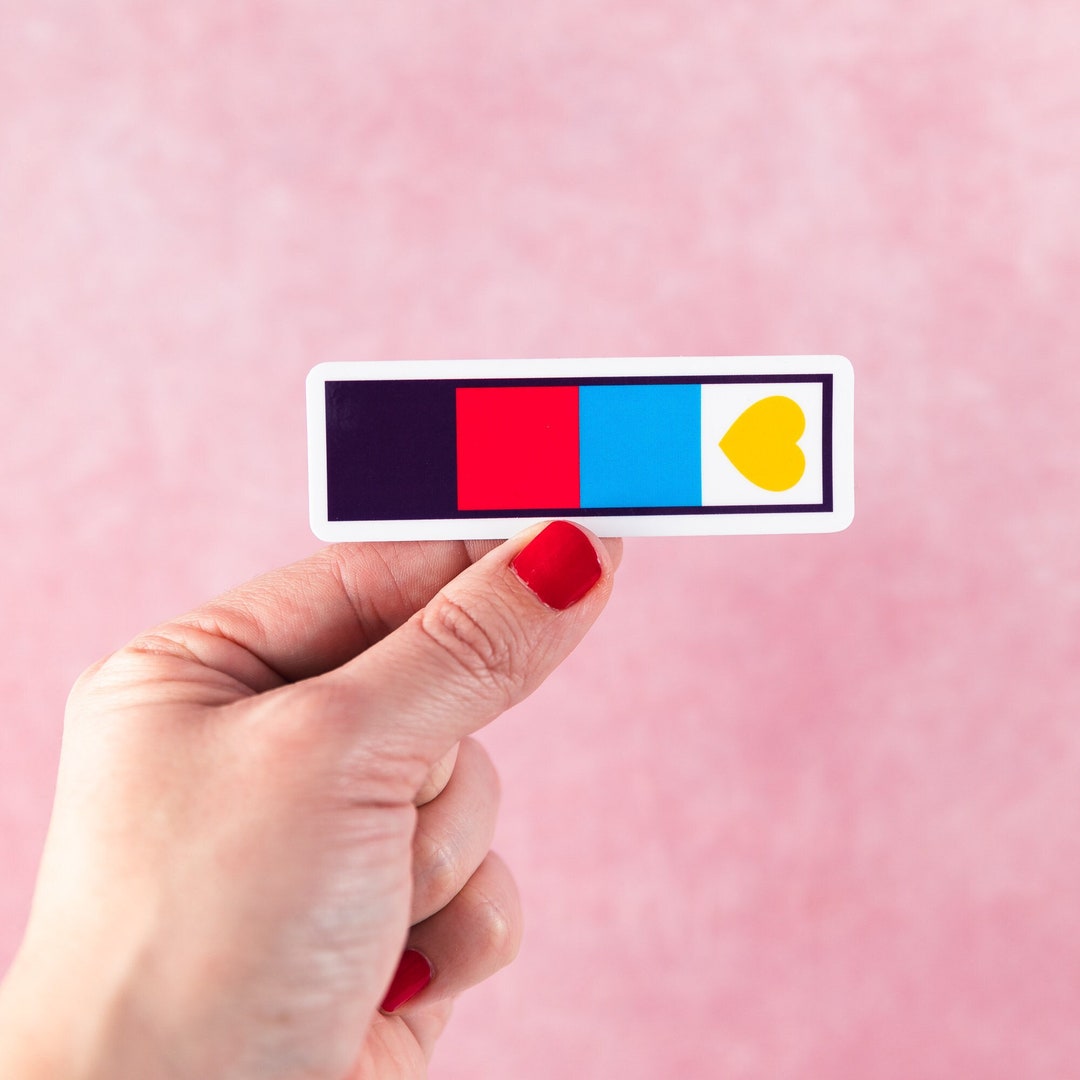 Polyamory Pride Flag - Minimalist BAR Sticker - New Poly Colors! - ENM ...
