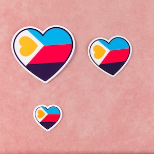 Polyamory "heart" Pride Flag Sticker - New Poly Colors! - ENM - Solo ...