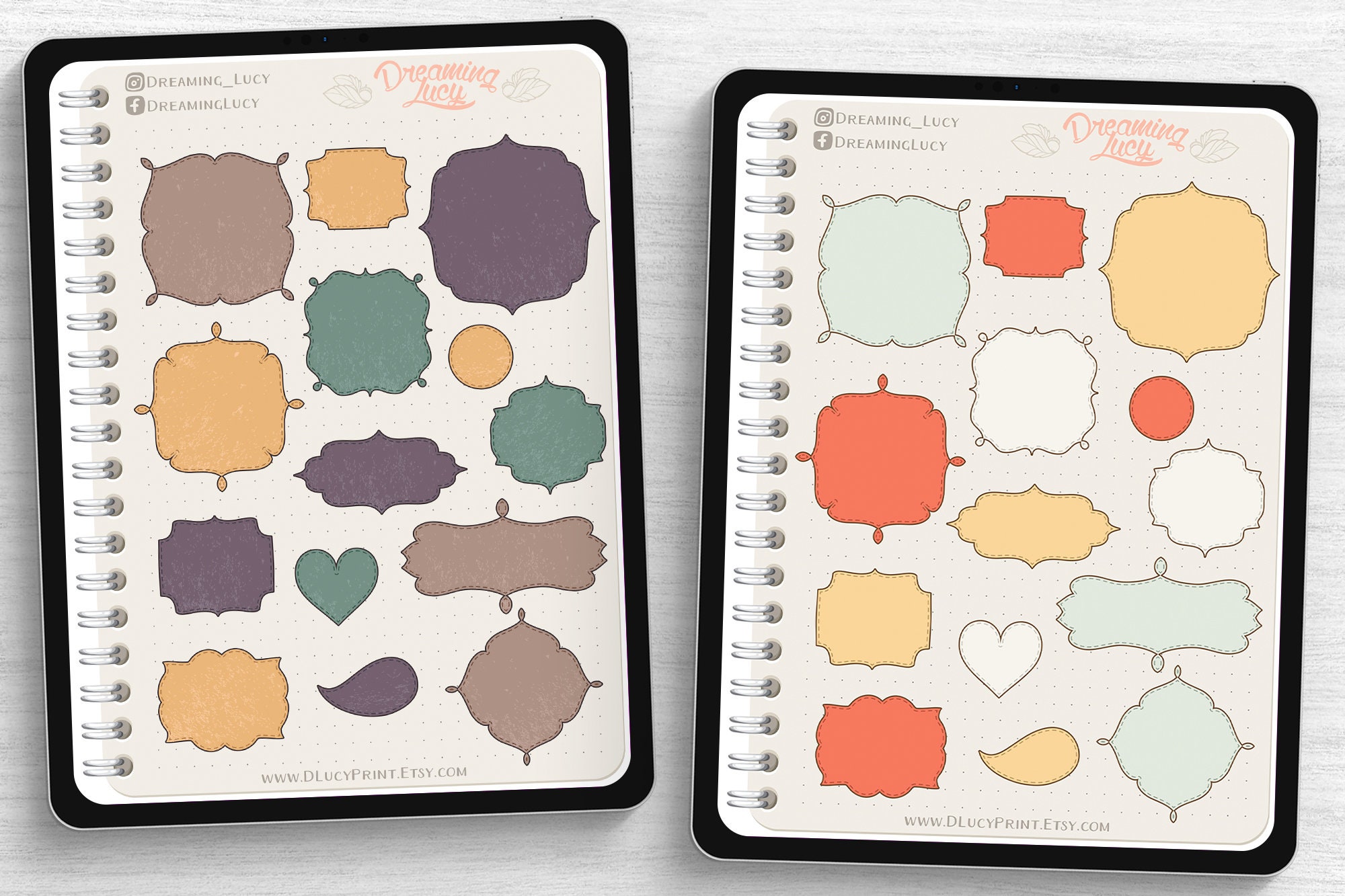 Frames Goodnotes Sticker Book, Digital Stickers, Digital Notes, Pre ...