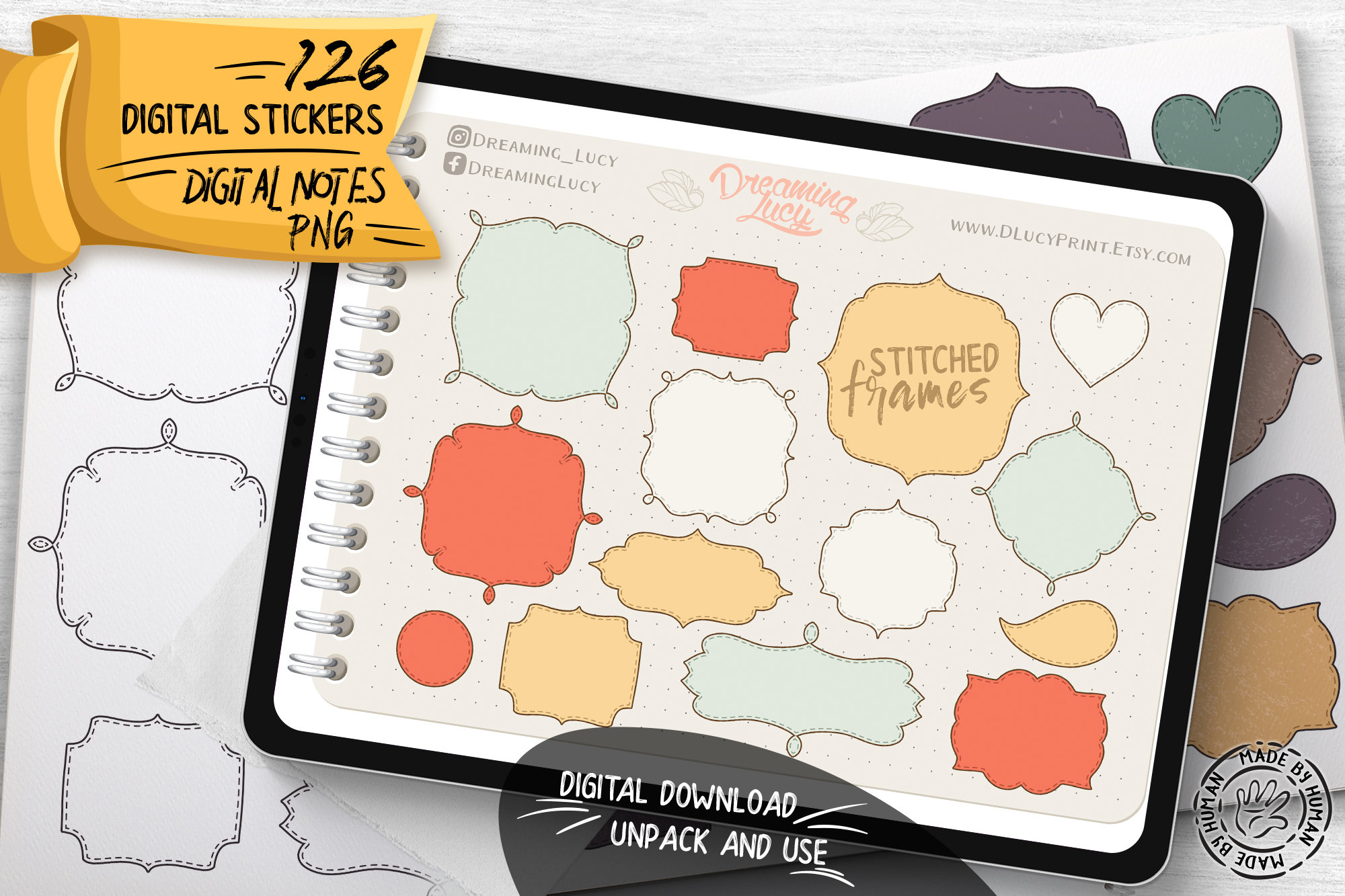 Frames Goodnotes Sticker Book, Digital Stickers, Digital Notes, Pre ...