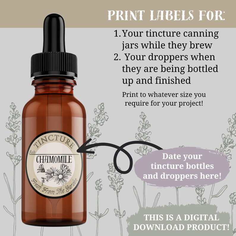 296 TINCTURE LABELS for Droppers and Ball Jars DIGITAL Download - Etsy