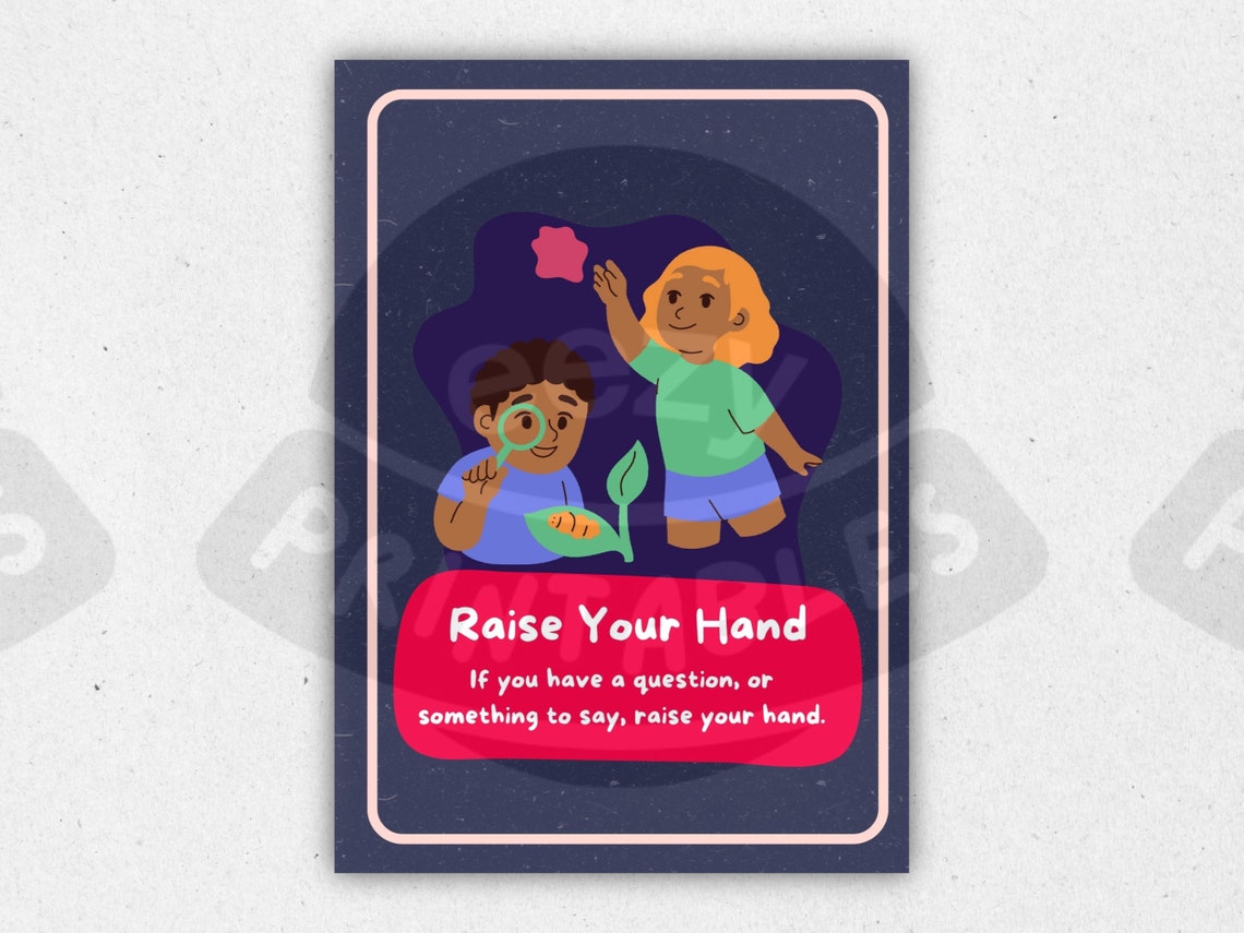 Classroom Rules Printable Set of 6, Classroom Sign, School Print ...