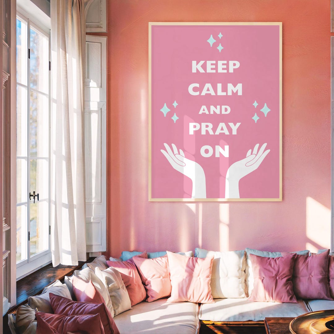 Pink Keep Calm and Pray on Art, Christian Quote (digital Download) - Etsy