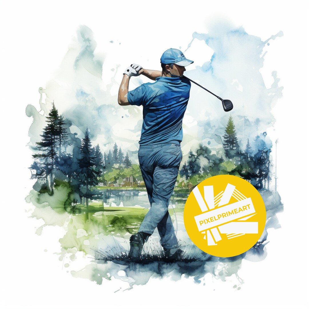 Watercolor Golf Clipart, Printable Watercolor Clipart, Golf Clipart ...