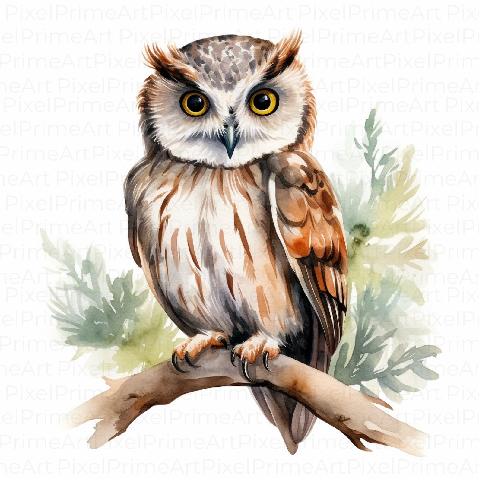 Watercolor Owl Clipart, Printable Watercolor Clipart, Owl Clipart, High ...