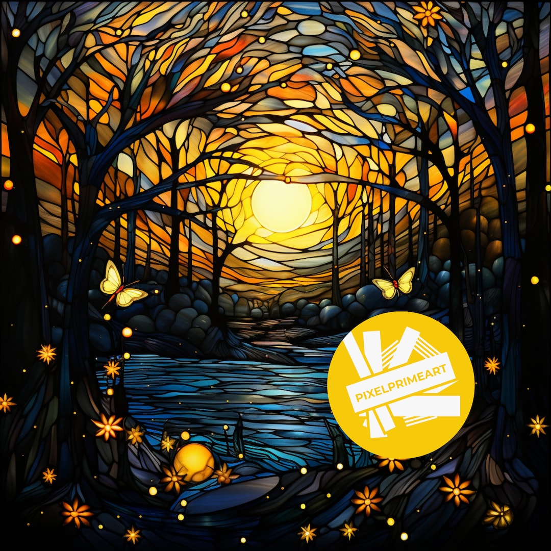 Fantastic Fireflies Clipart, Printable Stained Glass Clipart, Fireflies ...