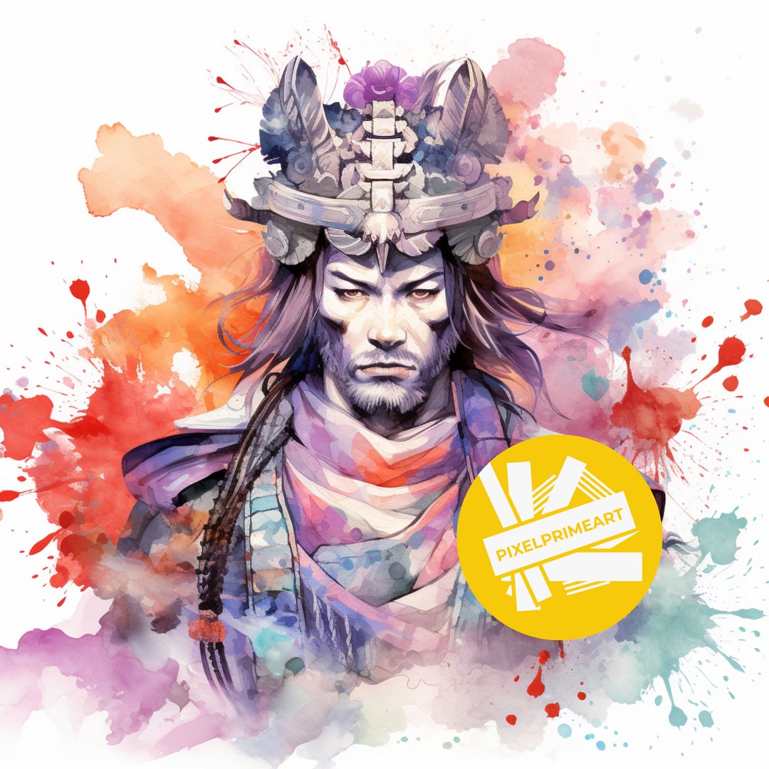 Watercolor Celestial Samurai Clipart, Printable Watercolor Clipart ...