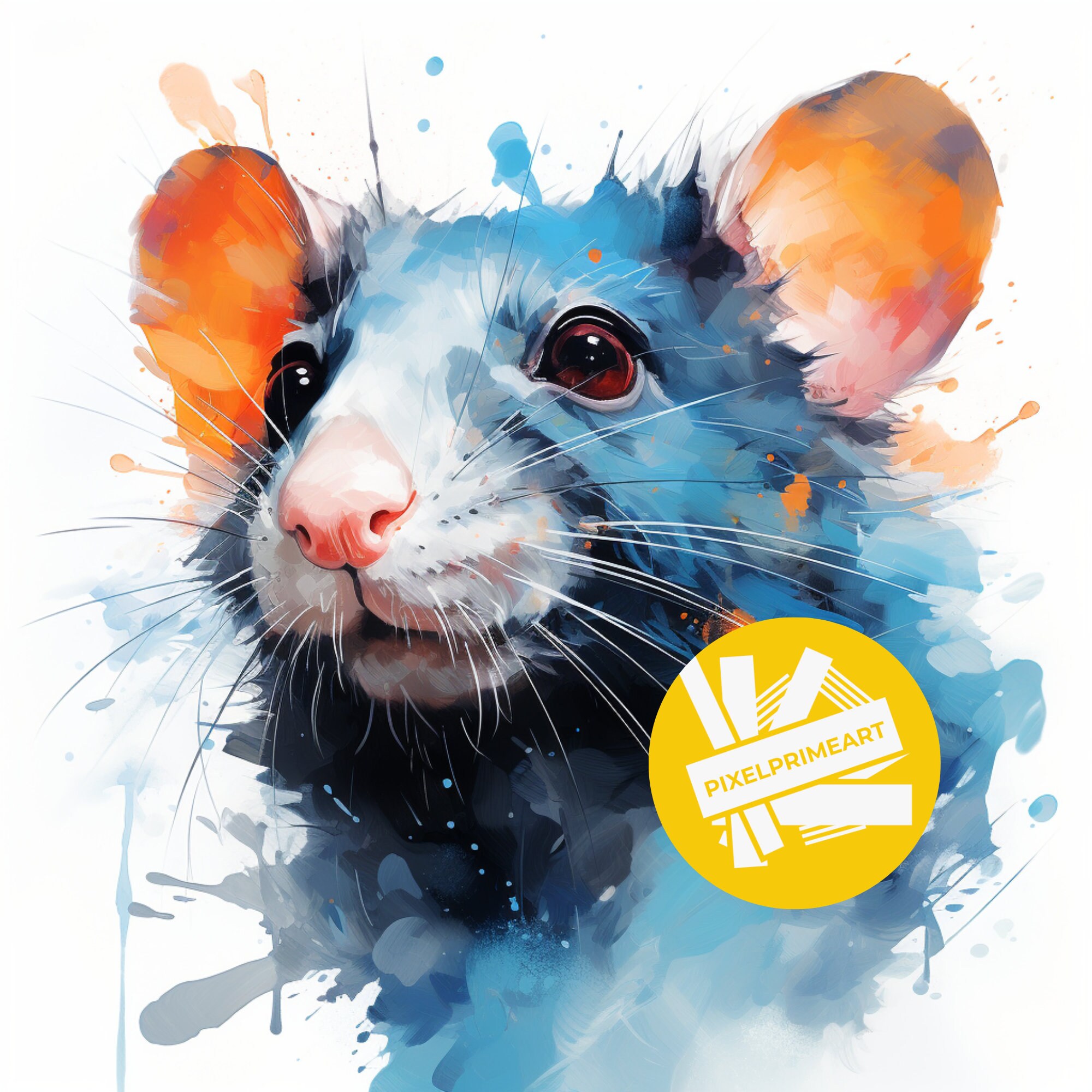 Watercolor Rat Clipart, Printable Watercolor Clipart, Rat Clipart, High ...