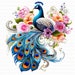 8 Floral Peacock Clipart, Digital Clipart, Watercolor Clipart, High ...