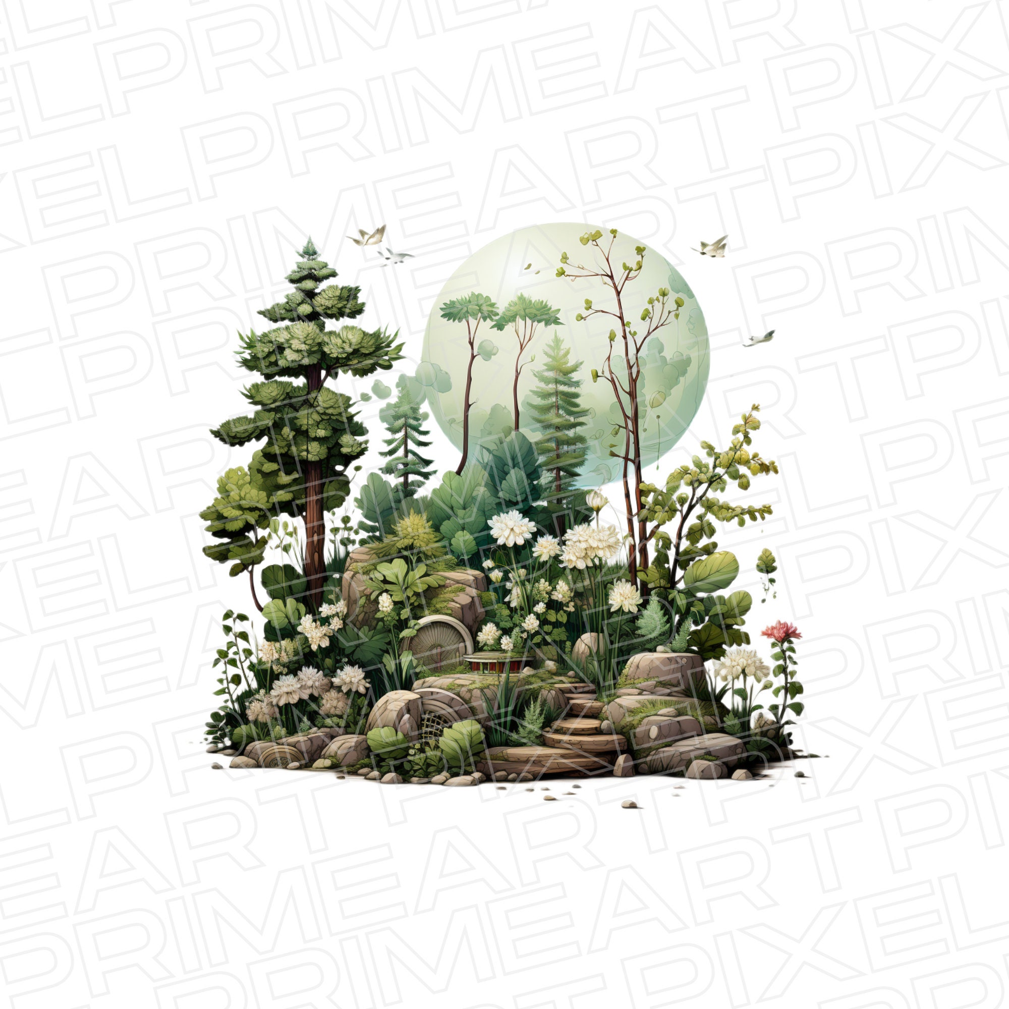 10 Nature-inspired Pixel Art Clipart, High-resolution Digital Designs ...