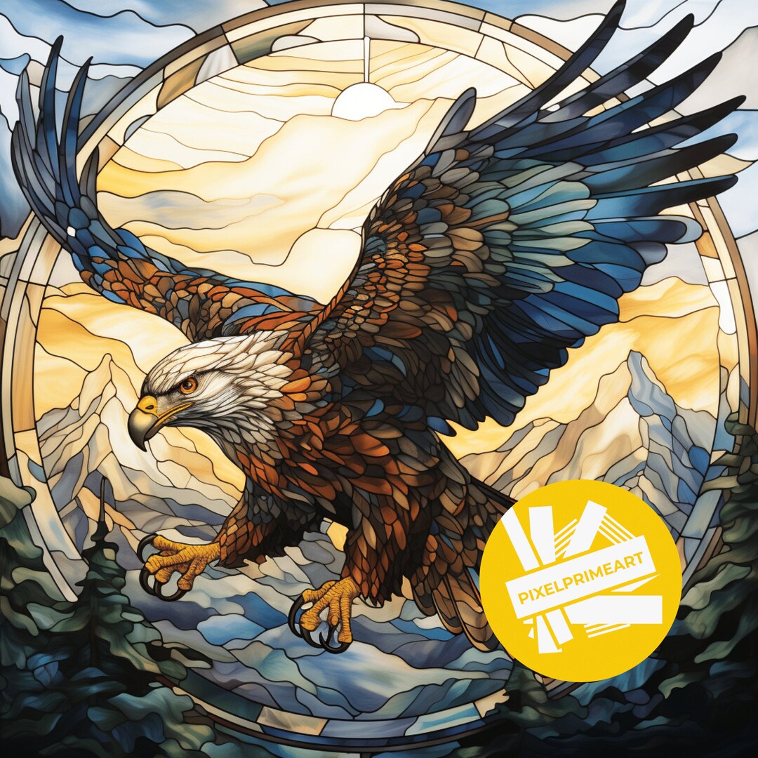 Falcon Stained Glass Design for Tumbler Sublimation T-shirt - Etsy
