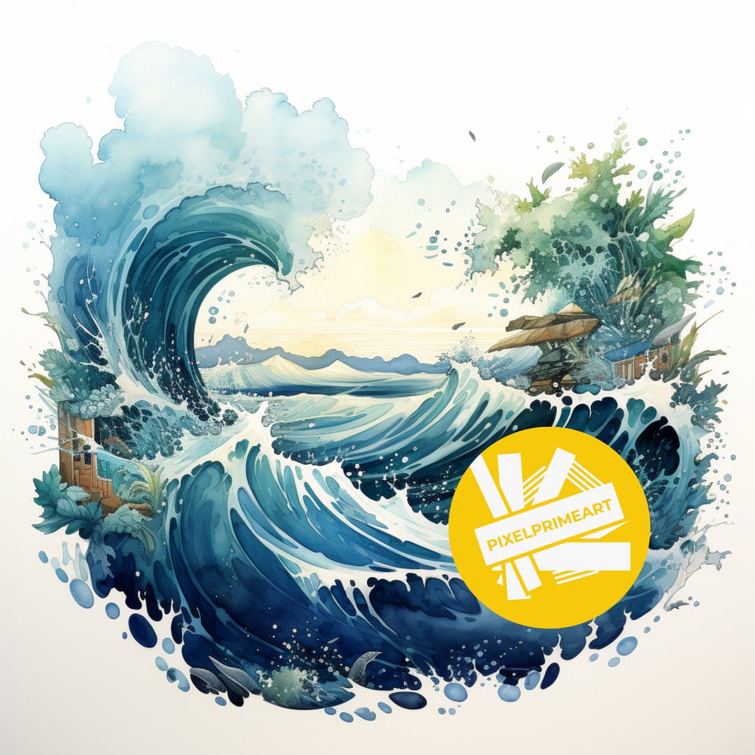 Watercolor Ocean Spell Clipart, Printable Watercolor Clipart, Ocean ...
