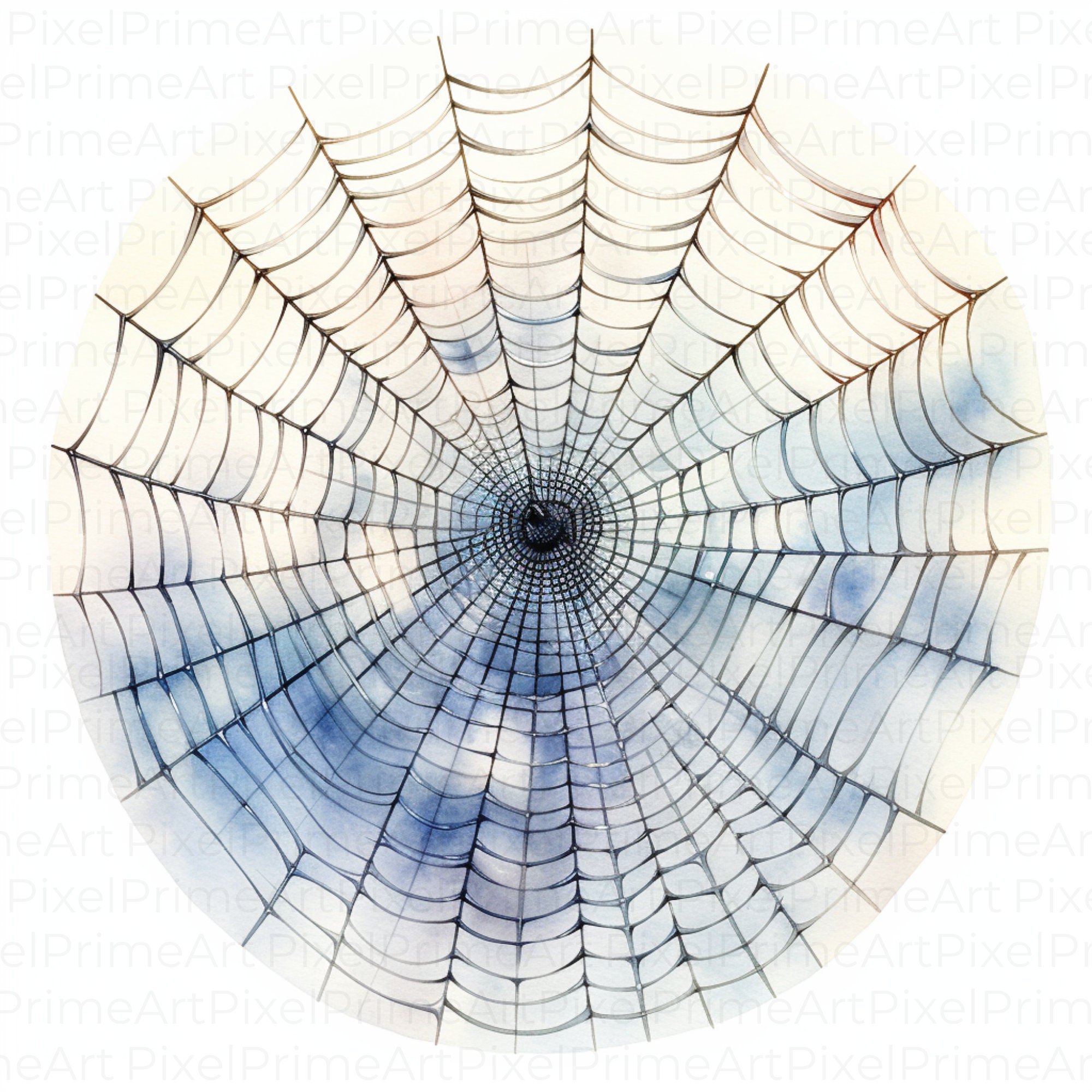 Watercolor Spider Web Clipart, Printable Watercolor Clipart, Spider ...