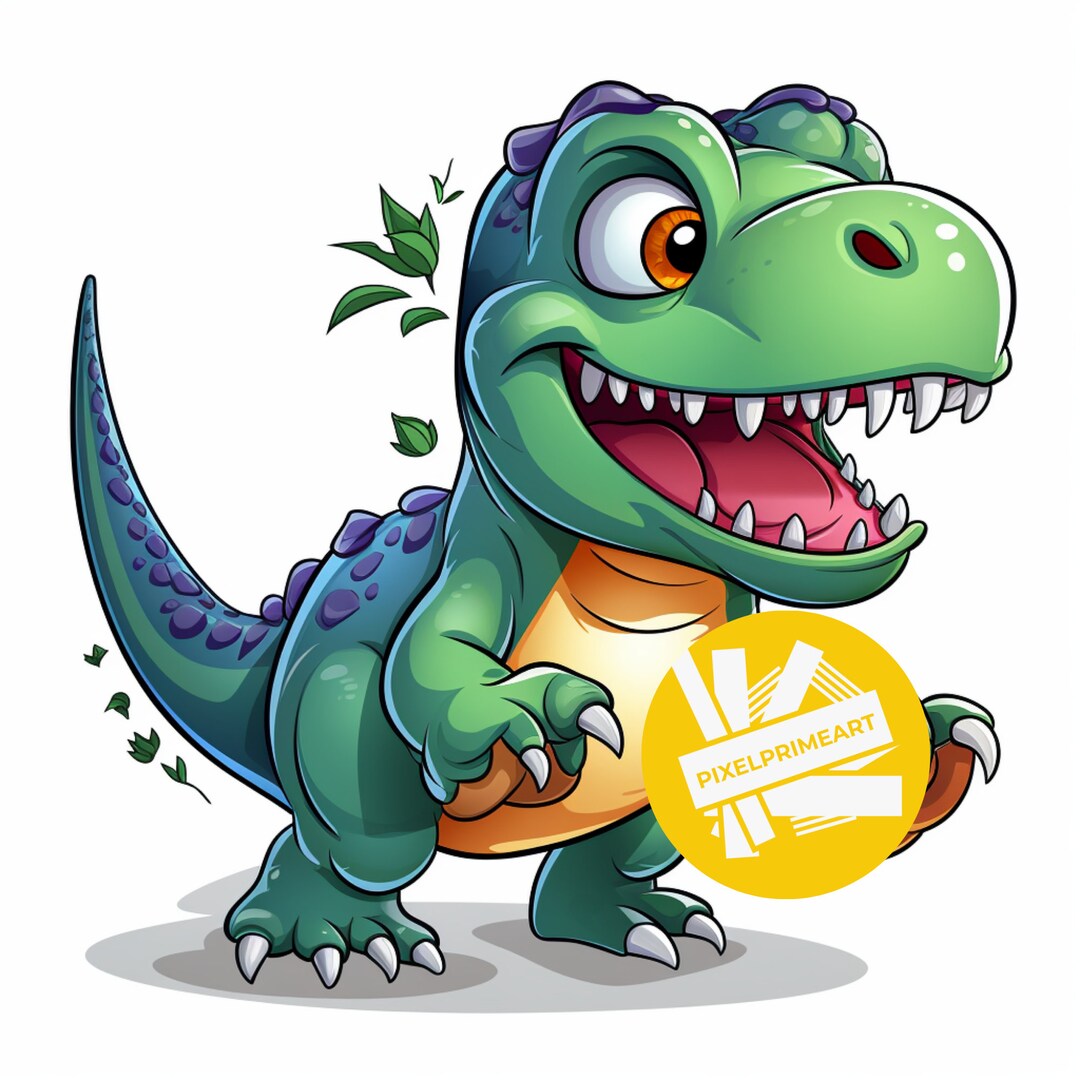Happy T-rex Clipart, Printable Clipart, T-rex Clipart, High Quality PNG ...