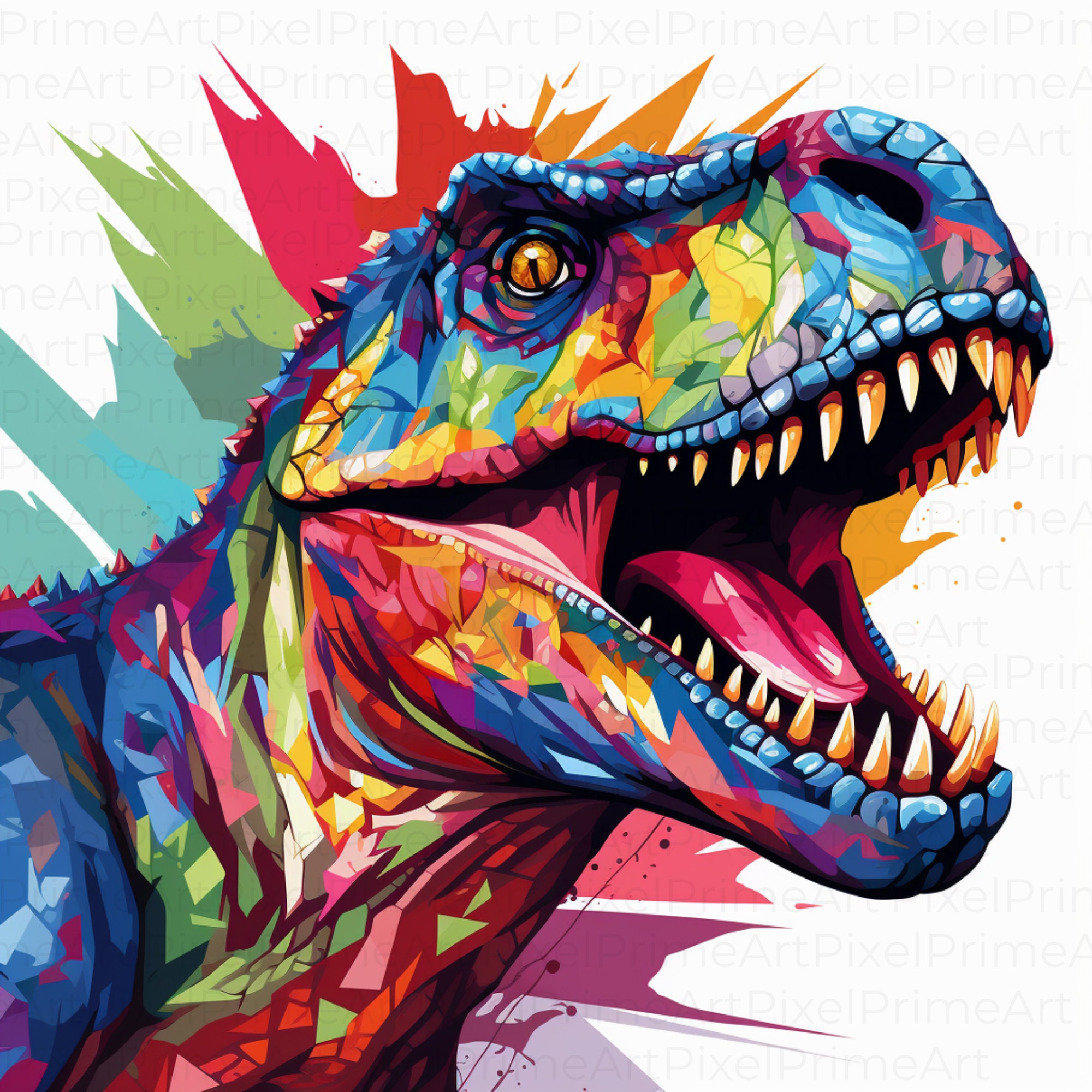 7 Pop Art Dinosaur Clipart, Pop Art Clipart, Dinosaurs Clipart ...