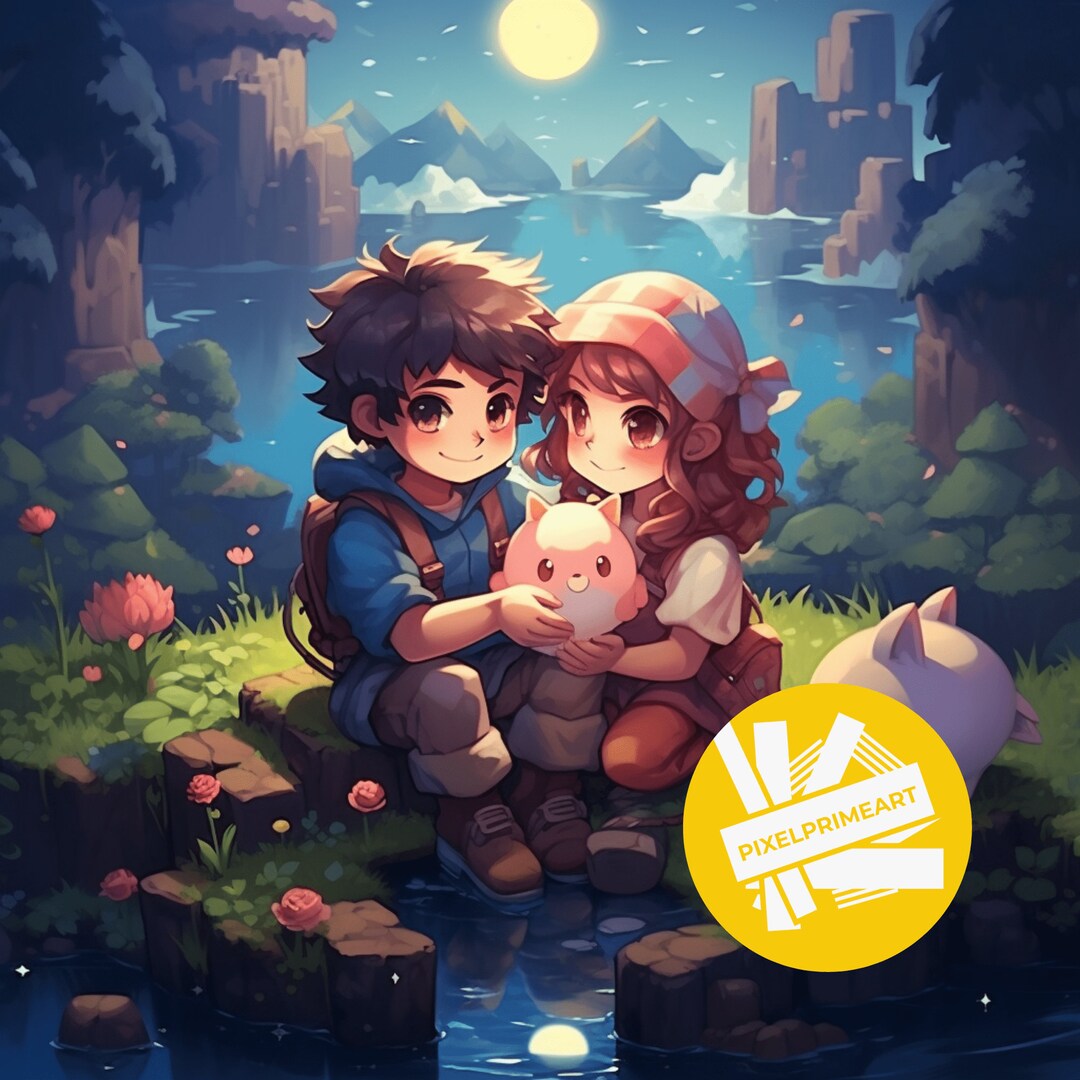 Pixel Art Friendship Moments Digital Designs Heartwarming - Etsy