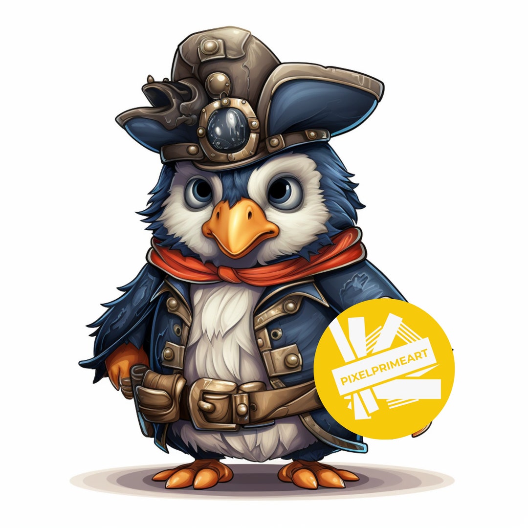 Pirate Penguin Clipart, Printable Clipart, Penguin Clipart, High ...