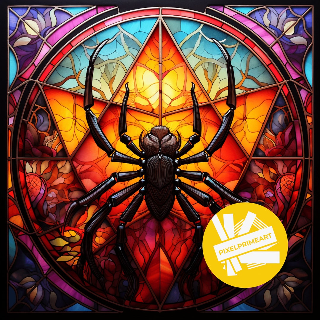 Tarantula Stained Glass Design for Tumbler Sublimation - Etsy UK