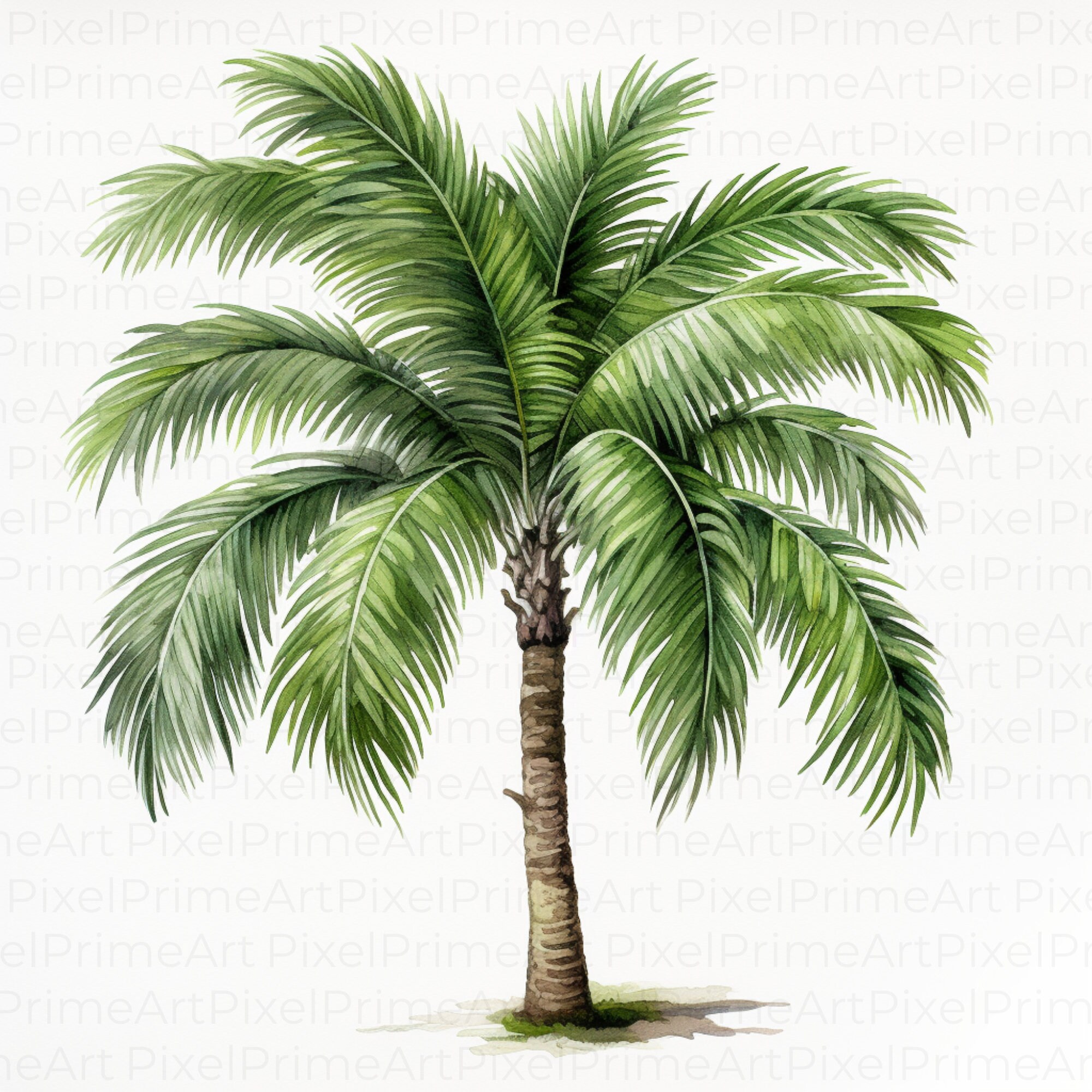Watercolor Palm Tree Clipart, Printable Watercolor Clipart, Palm Tree ...