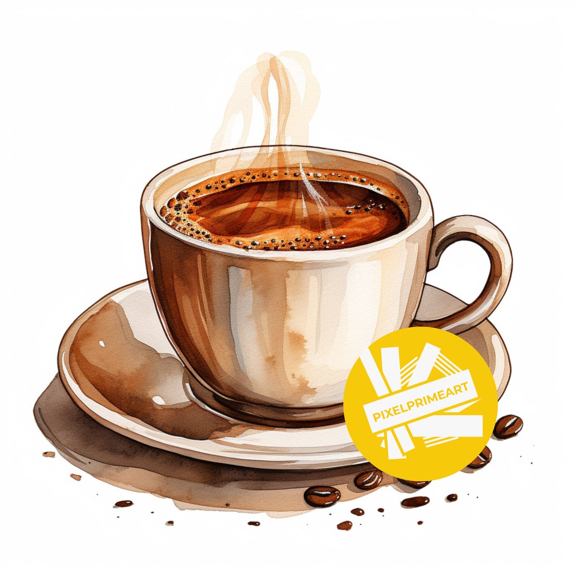 Coffee Cup Watercolor Clipart, Printable Watercolor Clipart, Coffee ...