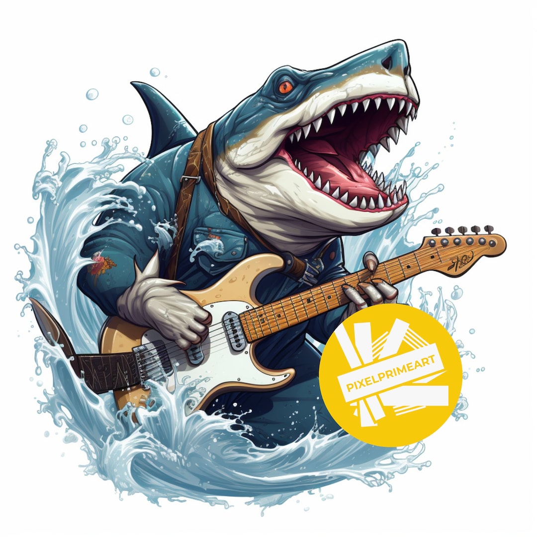 Punk Rock Shark Clipart, Printable Clipart, Shark Clipart, High Quality ...