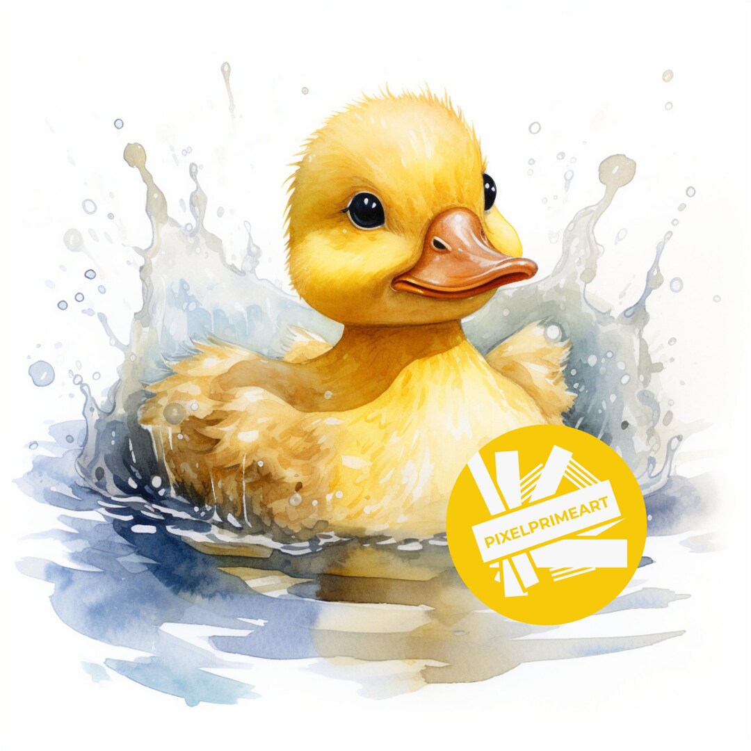 Watercolor Rubber Duck Clipart, Printable Watercolor Clipart, Duck ...