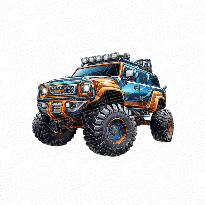 Captivating Monster Truck Clipart Designs Pack, 10 Unique Illustrations ...
