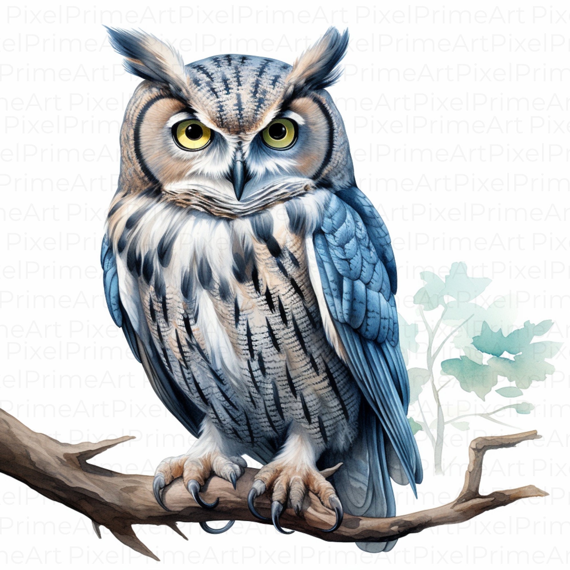 Watercolor Owl Clipart, Printable Watercolor Clipart, Owl Clipart, High ...