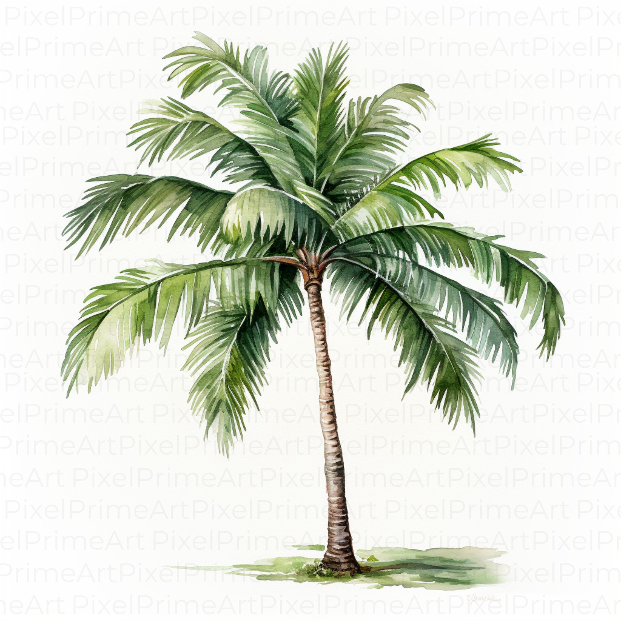 Watercolor Palm Tree Clipart, Printable Watercolor Clipart, Palm Tree ...