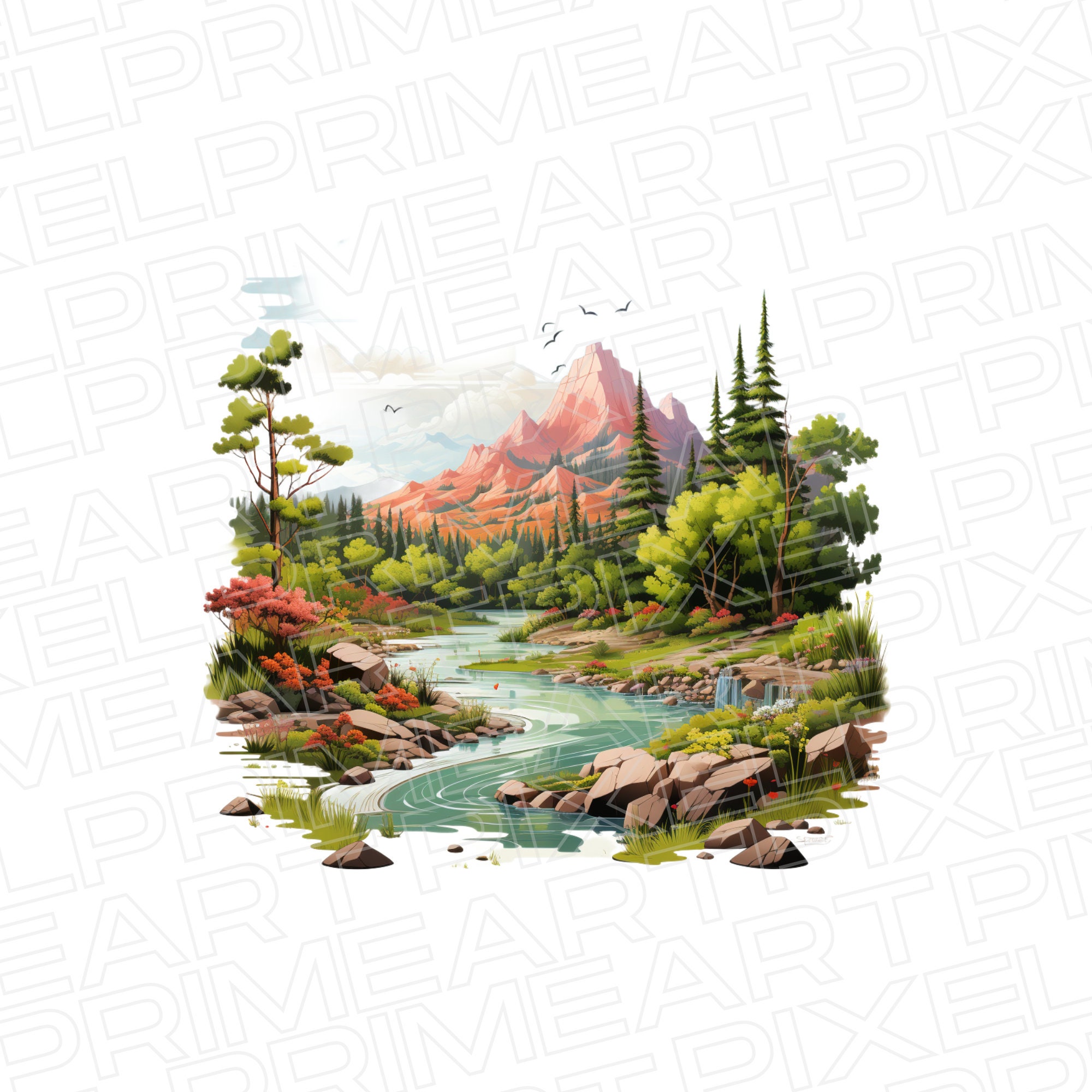 10 Nature-inspired Pixel Art Clipart, High-resolution Digital Designs ...