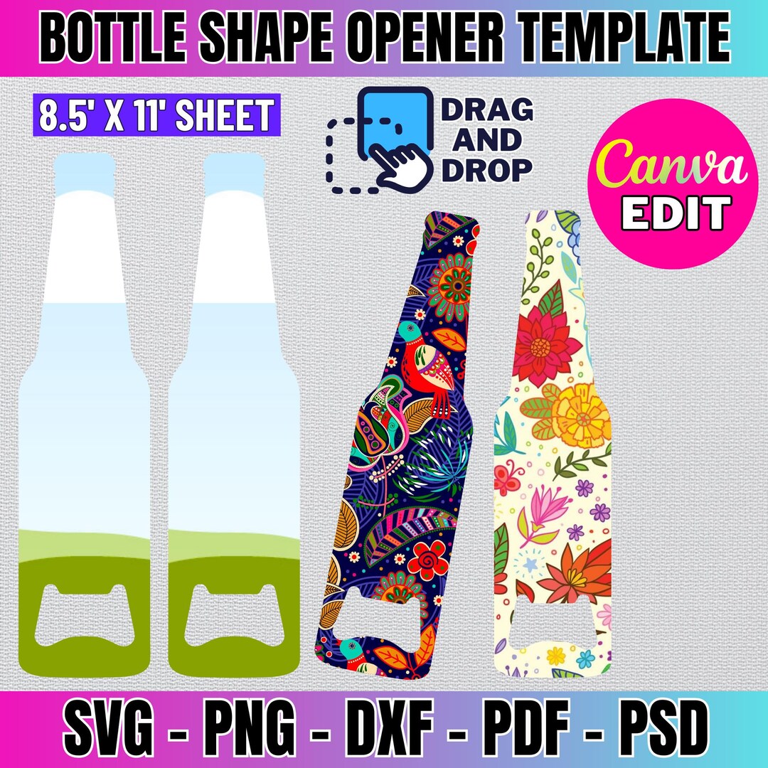 Bottle Shape Bottle Opener Template, Bottle Opener Template Svg, Sublimation Template, Beer ...