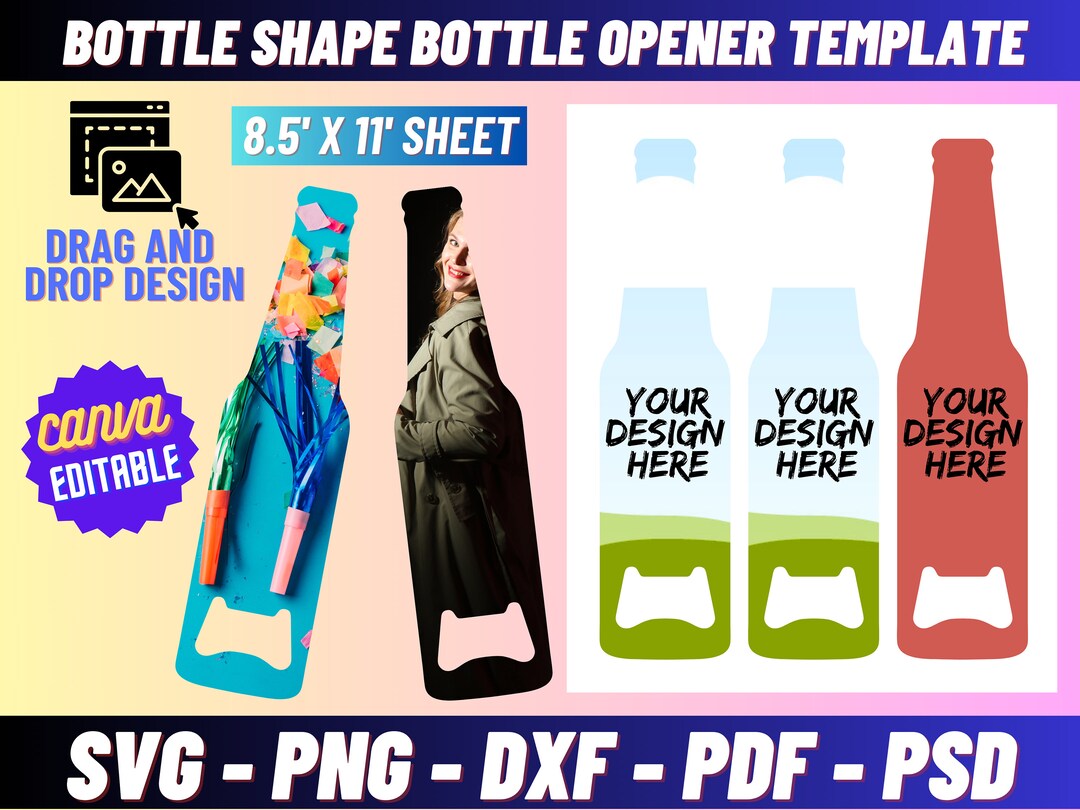 Bottle Shape Bottle Opener Template, Bottle Opener Template Svg, Sublimation Template, Beer ...