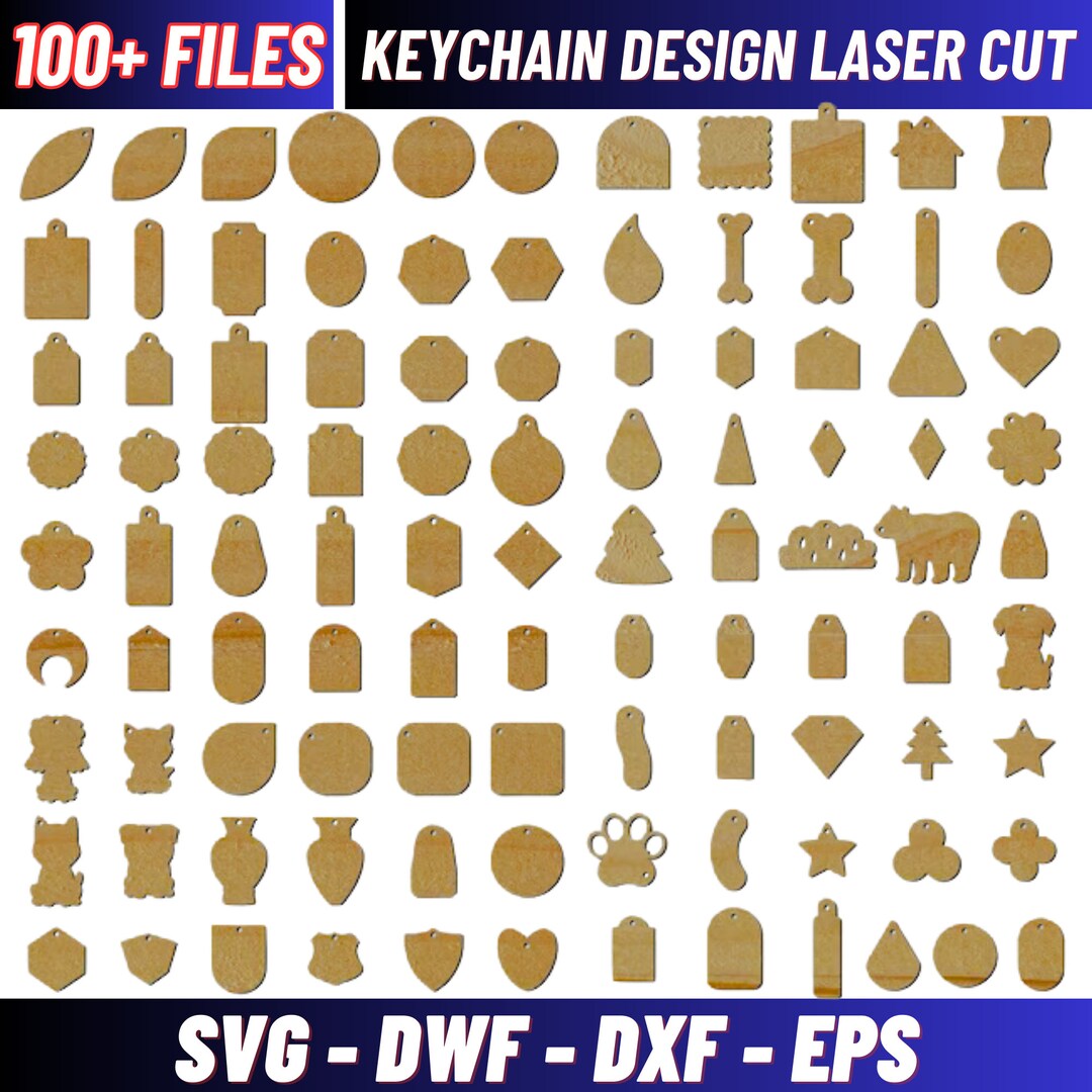 Keychain Design Laser Cut Files, Keychain Svg Bundle, Keychain Cutting ...