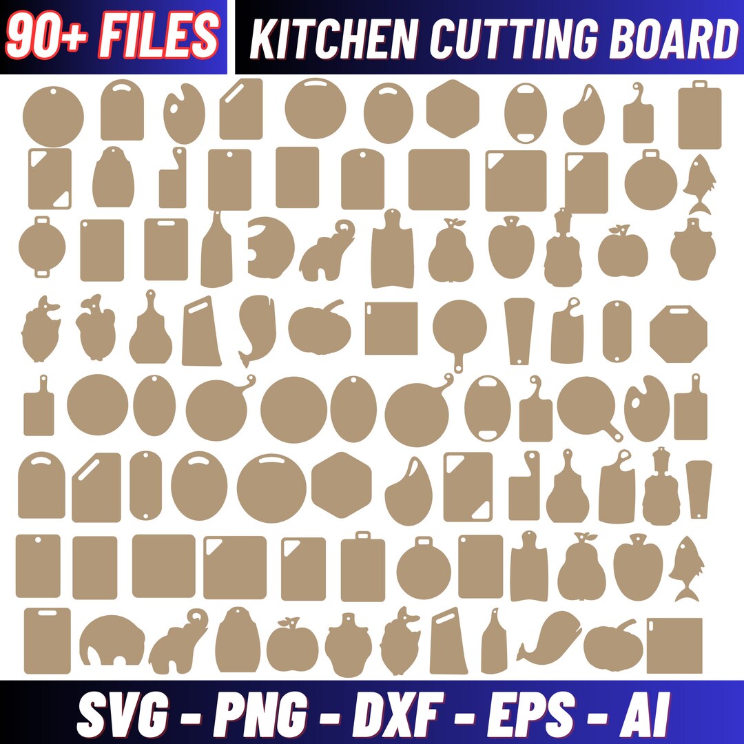 Cutting Board Svg Bundle, Cheese Board, Laser Cut File, Cutting Board ...