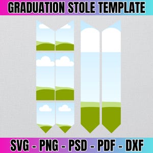 Graduation Stole Template Bundle, Stole Template Svg, Graduation Stole ...