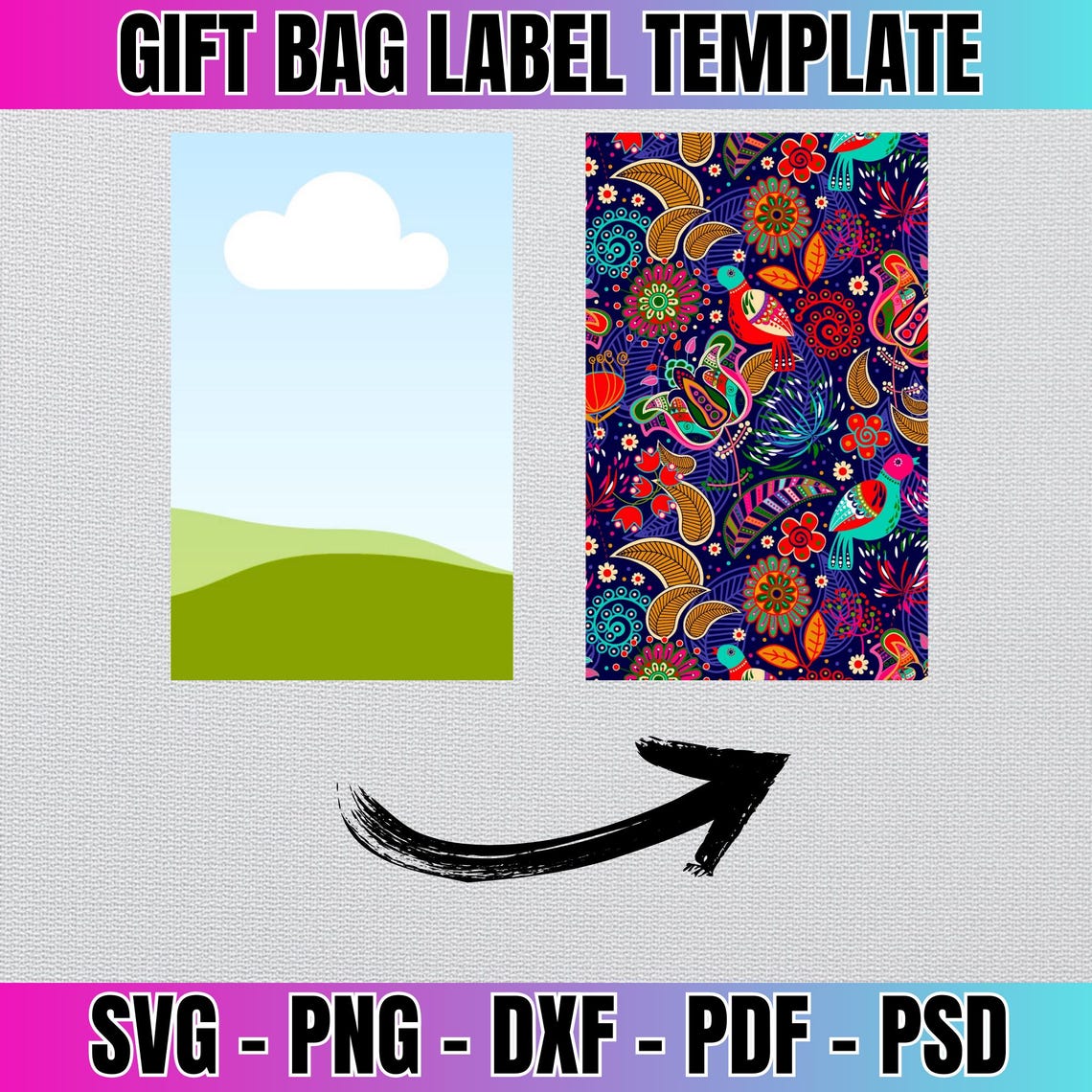 Gift Bag Label Template: Birthday Party Favor (digital Download) - Etsy