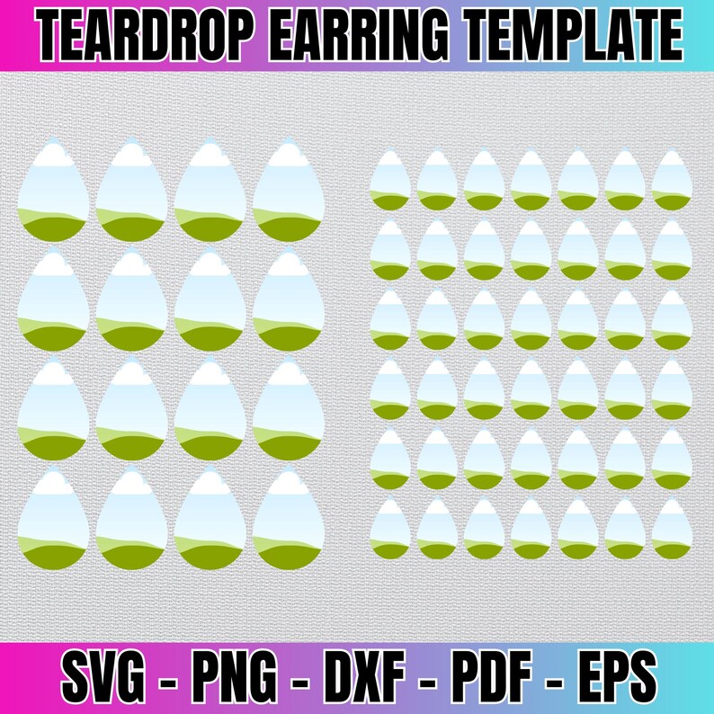 Teardrop Earring Sublimation Template Bundle (digital Download) - Etsy