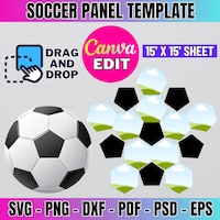 Soccer Panel BLANK Template, Custom Soccer Ball Wrap, DIY, Svg, Png ...