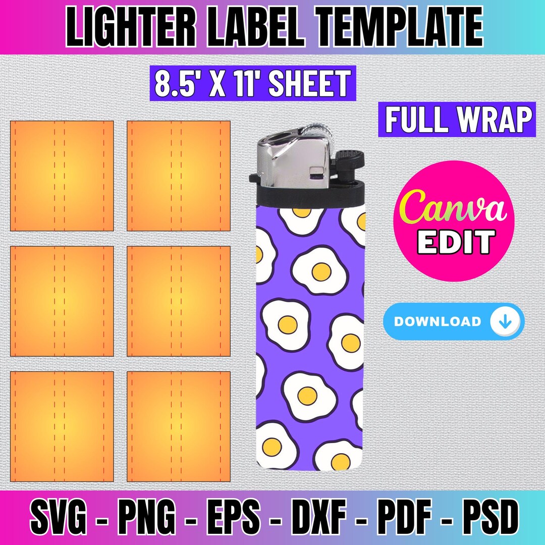 Lighter Label Template Svg, Lighter Wrapper Template, Lighter Label ...