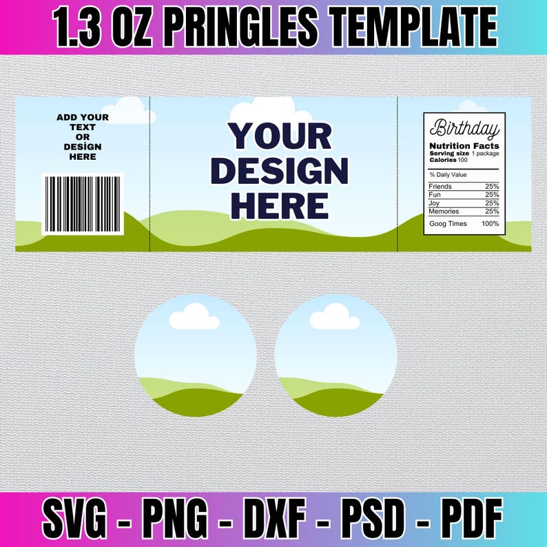 Pringles 1.3 Oz Label Template: Snack Stack (digital Download) - Etsy